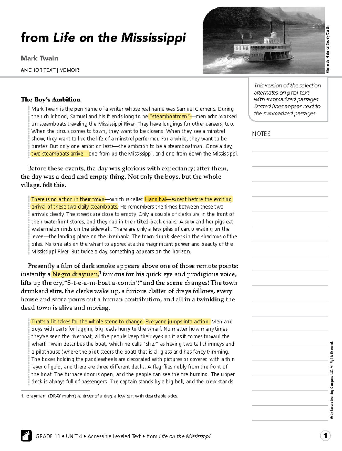 From Life on the mississipi accessible text Twain Life - © by Savvas ...