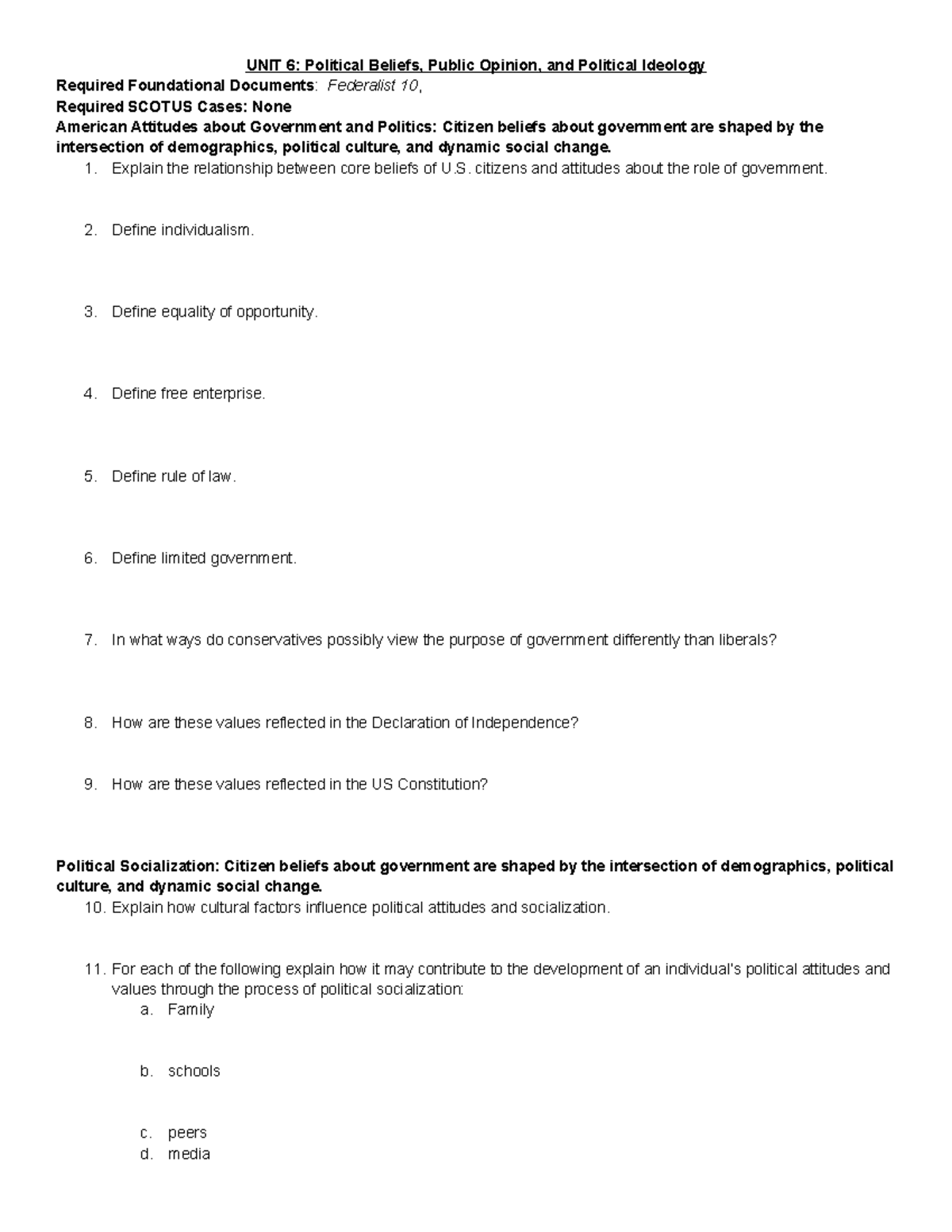 Political Ideologies Impacting U.S. Policy Formation and Social Change ...