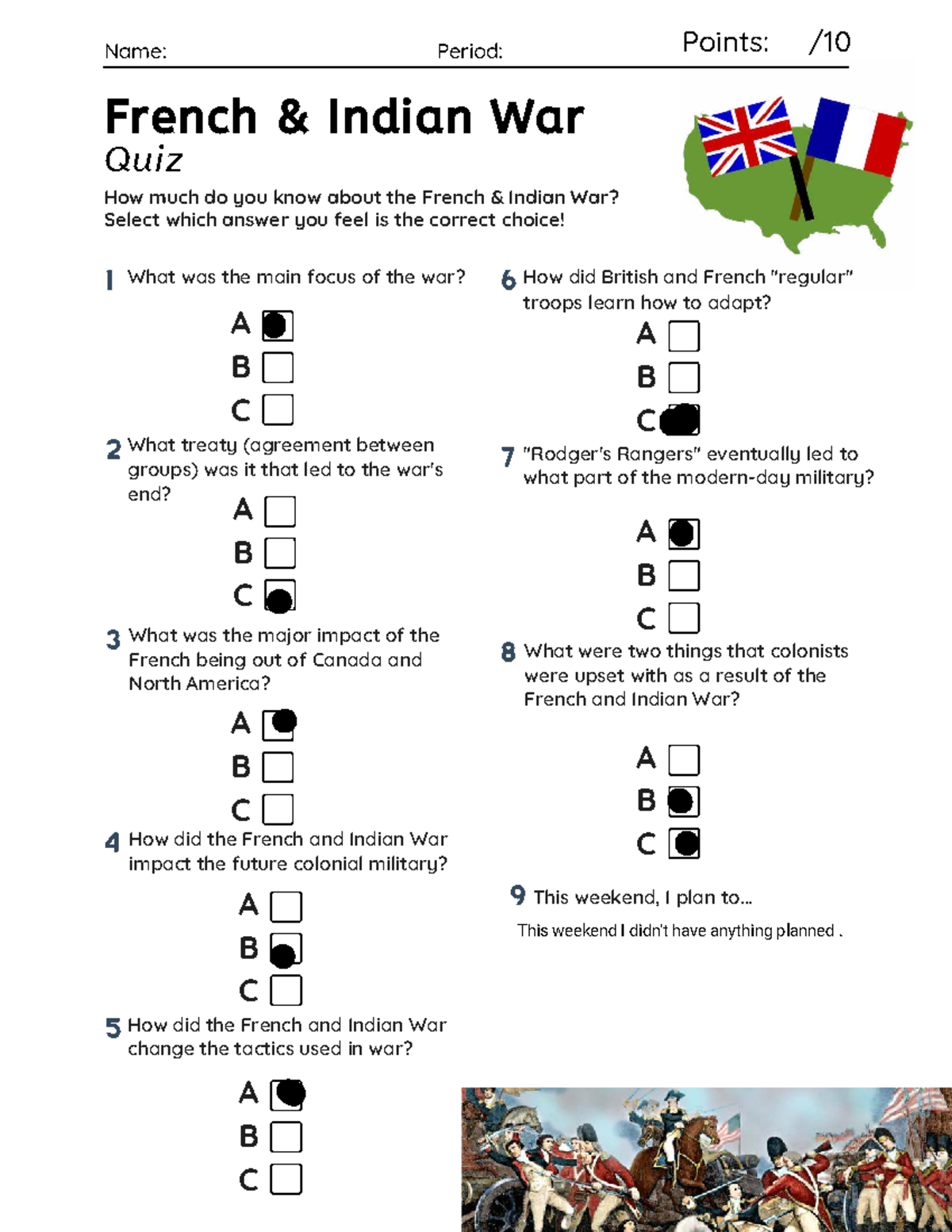 French & Indian War Quiz - Jaylani Kritser-Mendez - Studocu