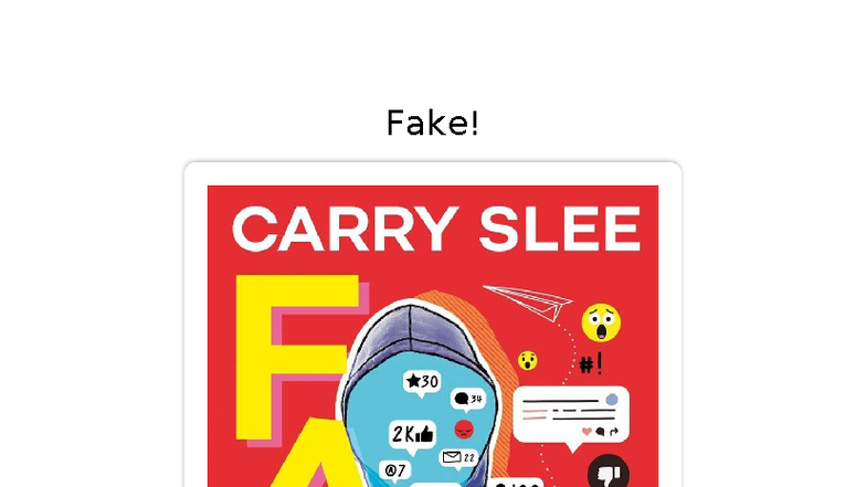 Fake! Carry Slee - Boekbeslag 2024/2025 over Nepnieuws en Jongeren ...