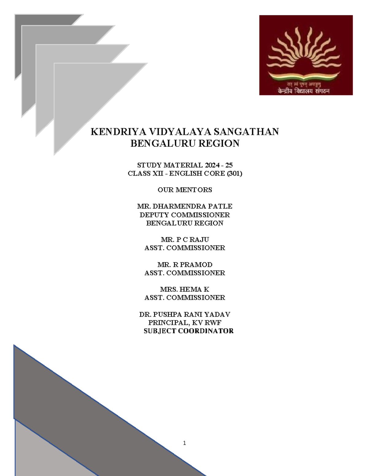 Class XII English CORE Support Material (301) for 2024-25 - Studocu