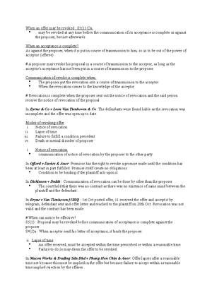 Offer and acceptance note - Chapter 2 Offer Definition: Section 2(a) CA ...