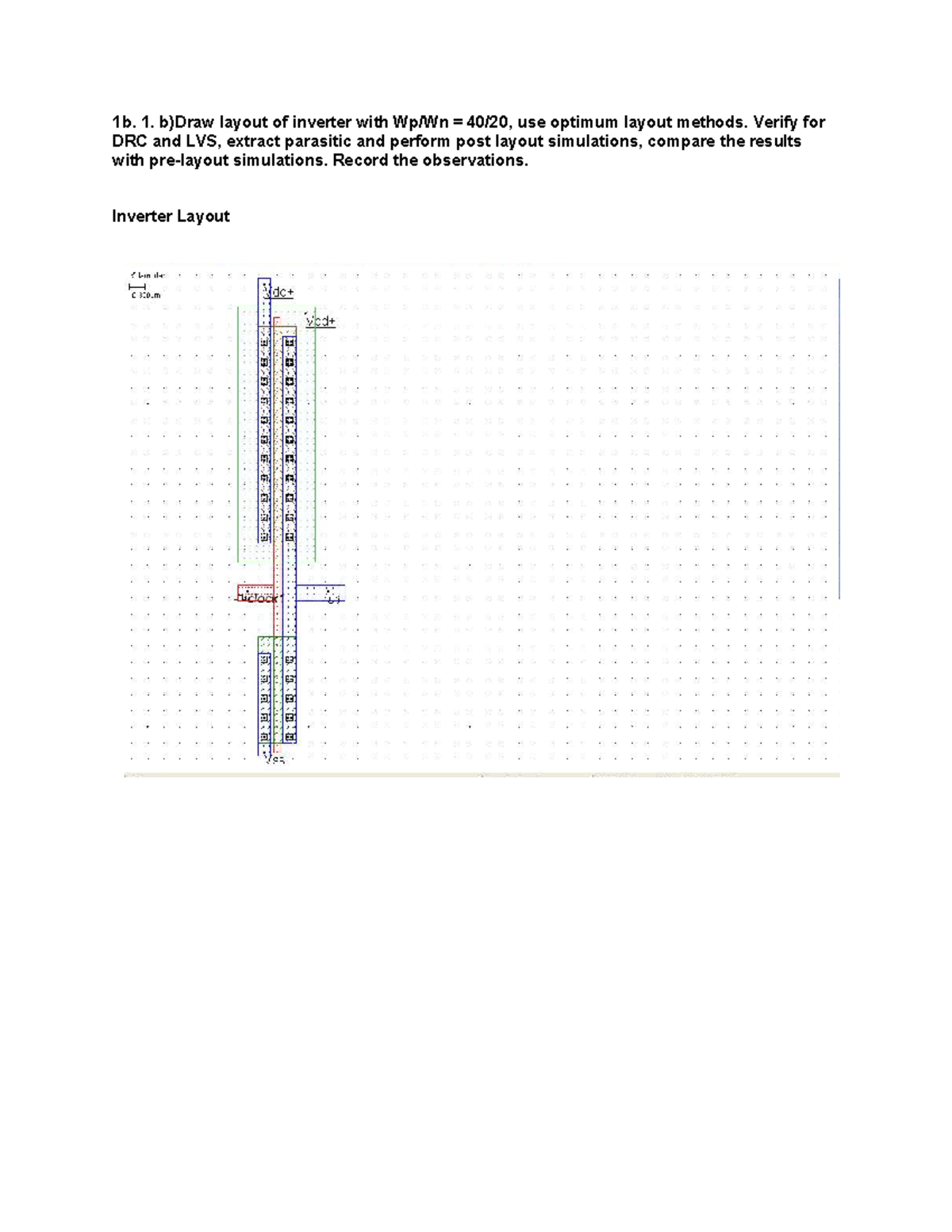 VLSI Lab Program: Inverter Layout & Post-Layout Simulations - Studocu