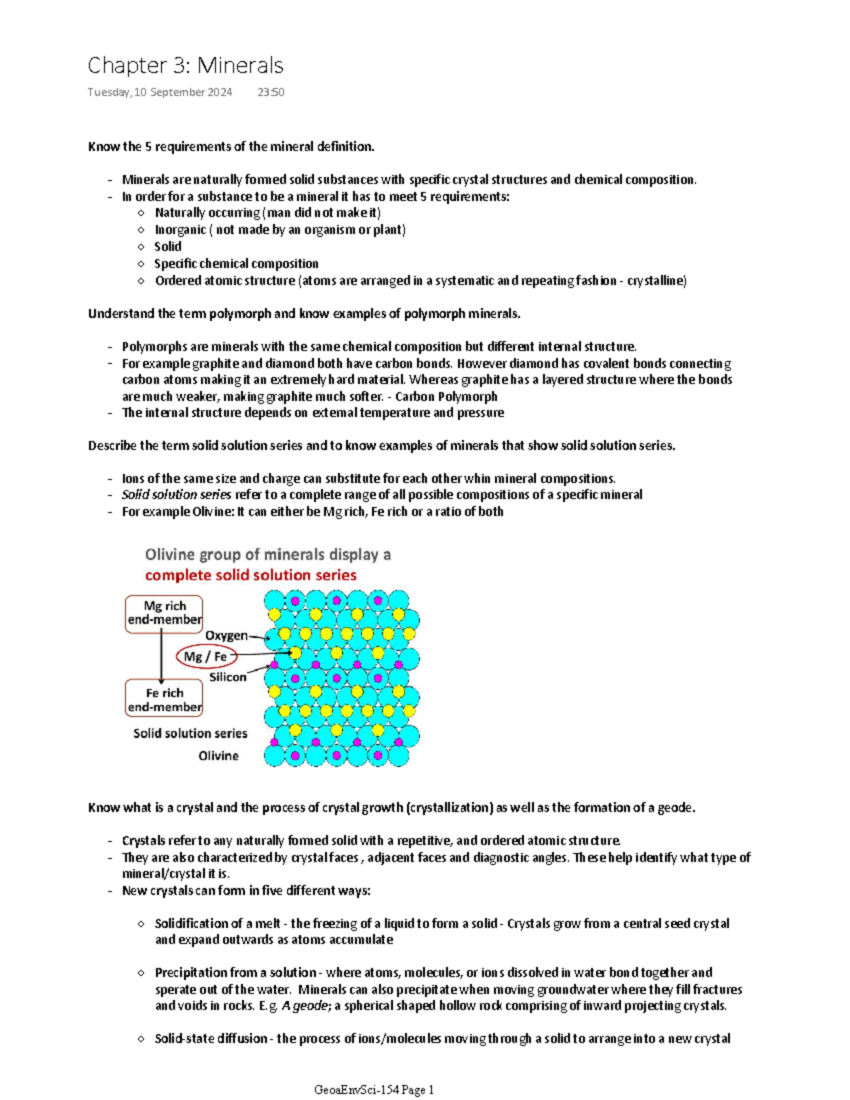 Chapter 3: Minerals Overview - Key Concepts and Definitions - Studocu