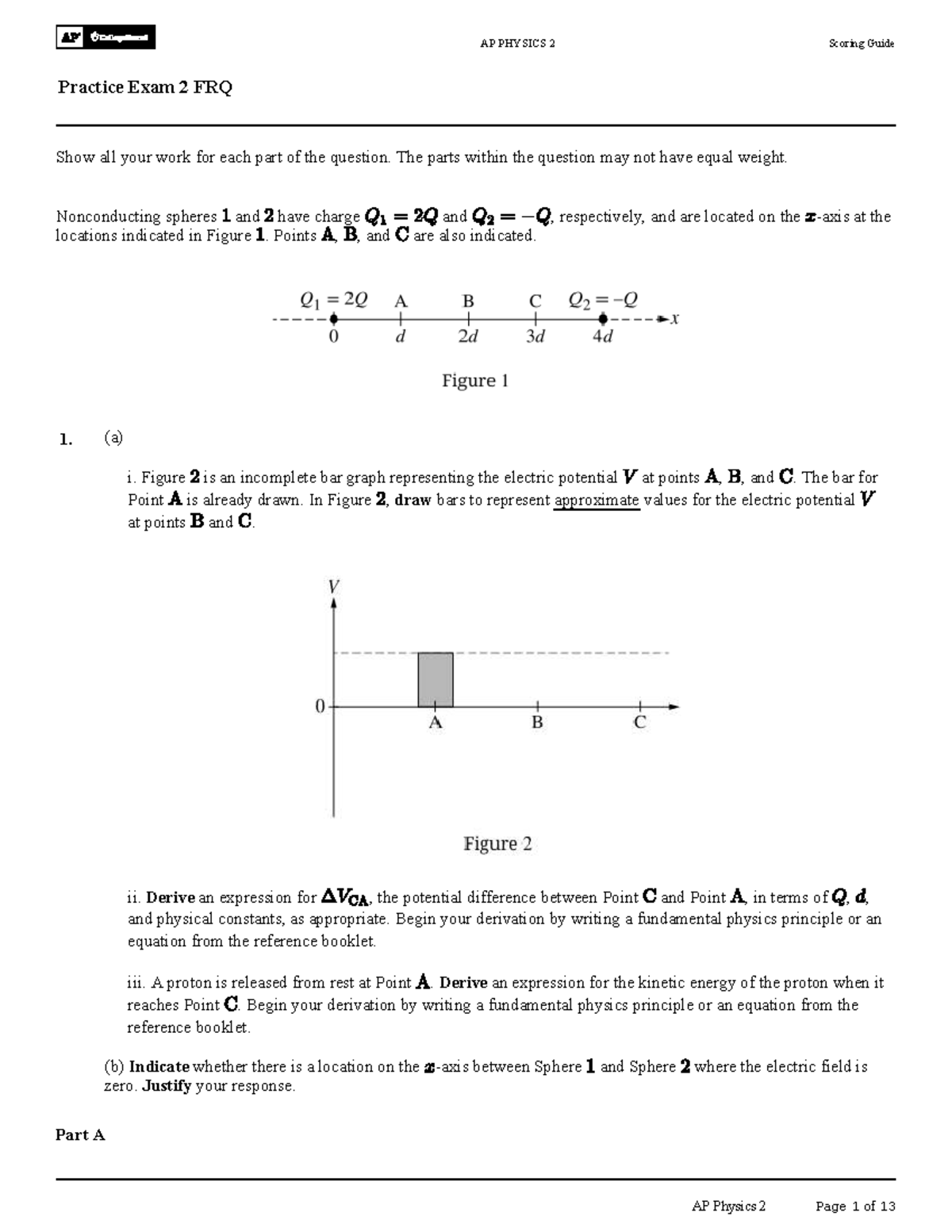 AP PHYSICS 2 Practice Exam 2 FRQ Scoring Guide - Studocu