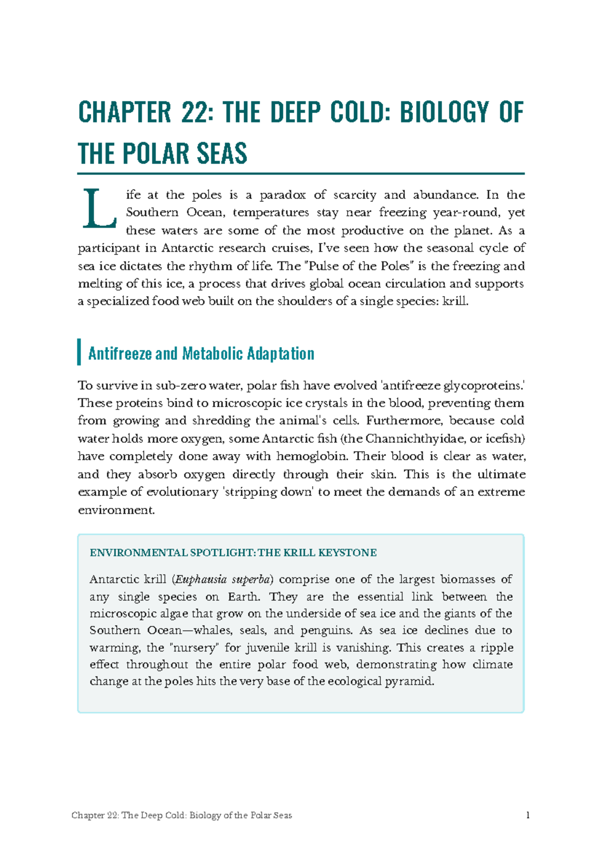 CHAPTER 22: BIOLOGY OF THE POLAR SEAS (JJ5KEK9hn) - Studocu