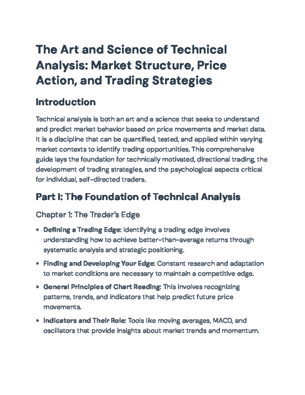 Comprehensive Guide to Technical Analysis and Trading Strategies - The ...