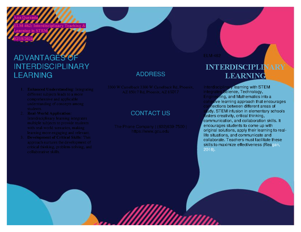 ELM-462: Advantages of Interdisciplinary Learning in STEM - Studocu