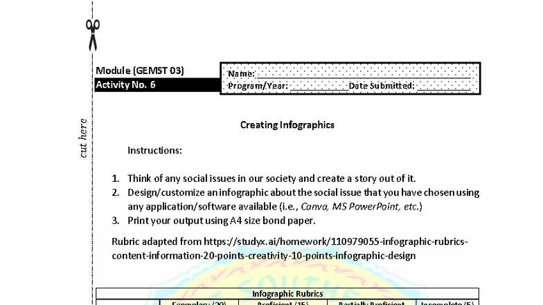 GEMST 03 Activity 6 - Infographic Creation on Social Issues - Studocu