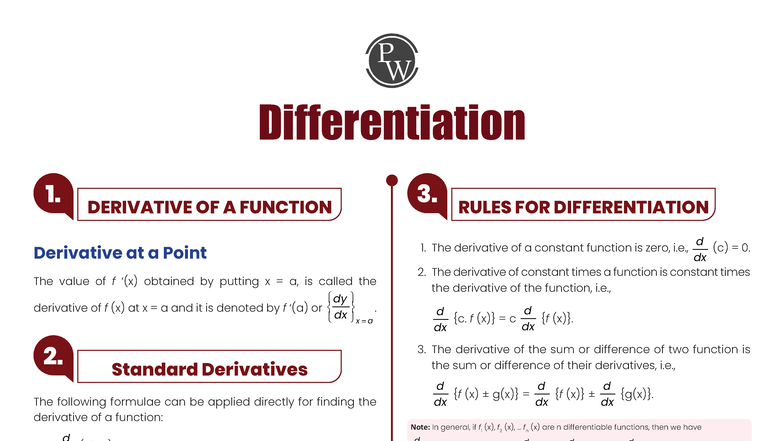 Differentiation Notes: Derivatives & Rules (MATH 101) - Studocu