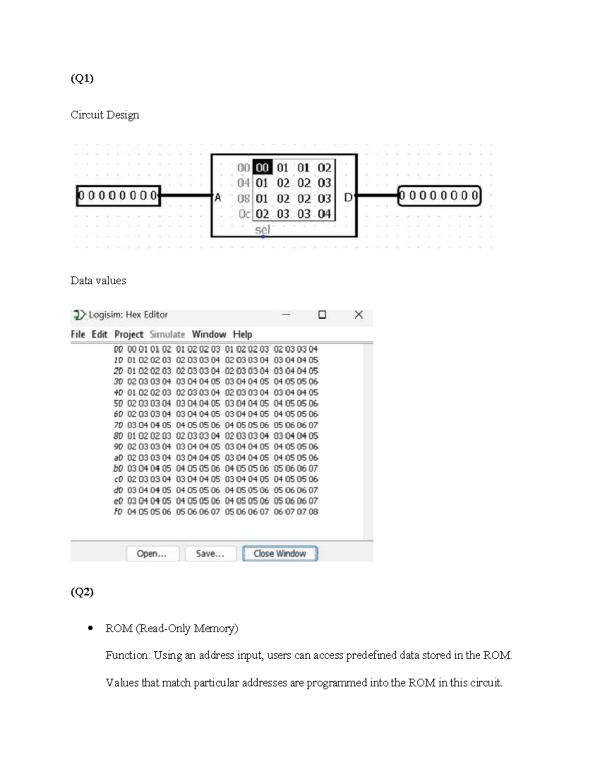 CS 1105-01 Assignment: Circuit Design & ROM Memory Functions - Studocu