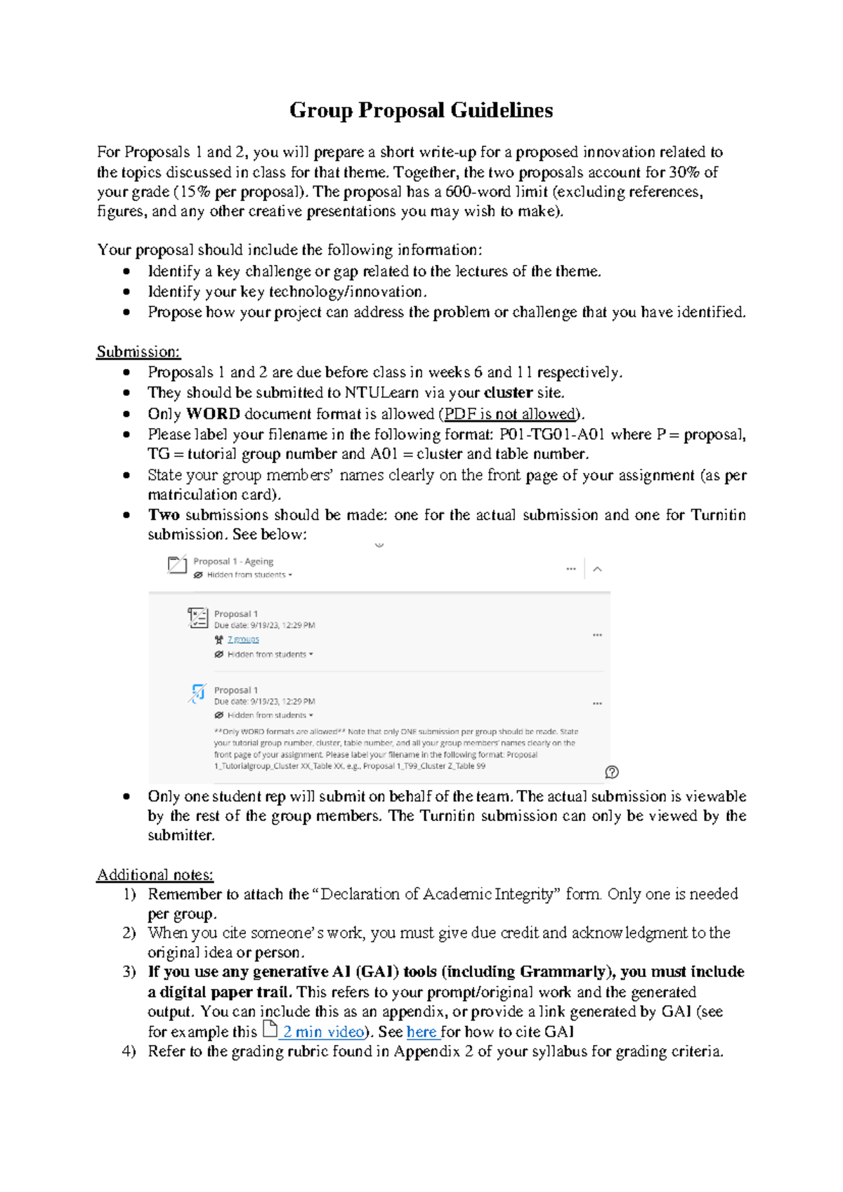 Group Proposal Assignment Guidelines for Proposals 1 and 2 - Studocu
