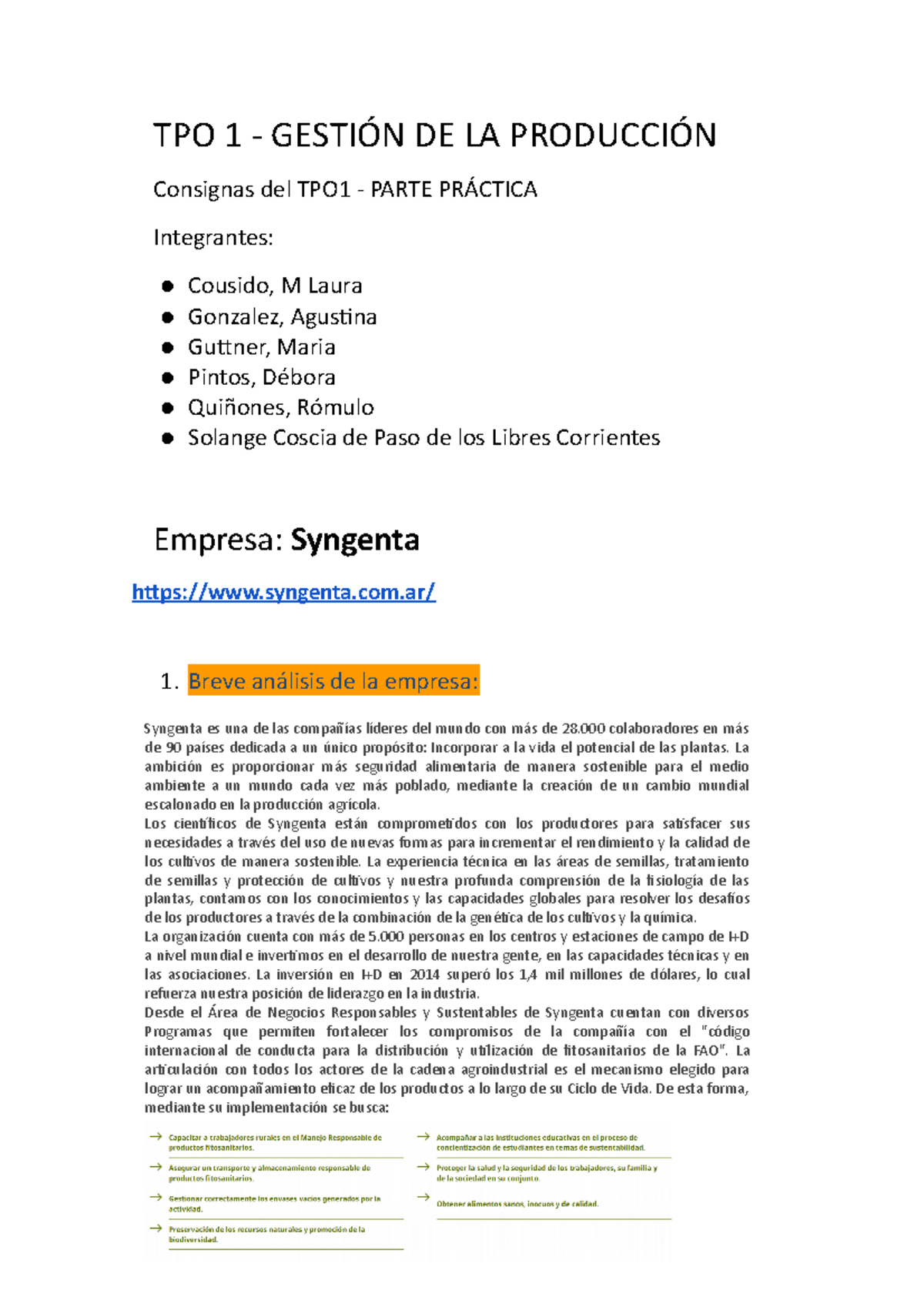 tp 01 - primer tp - TPO 1 - GESTIÓN DE LA PRODUCCIÓN Consignas del TPO1 - PARTE PRÁCTICA - Studocu