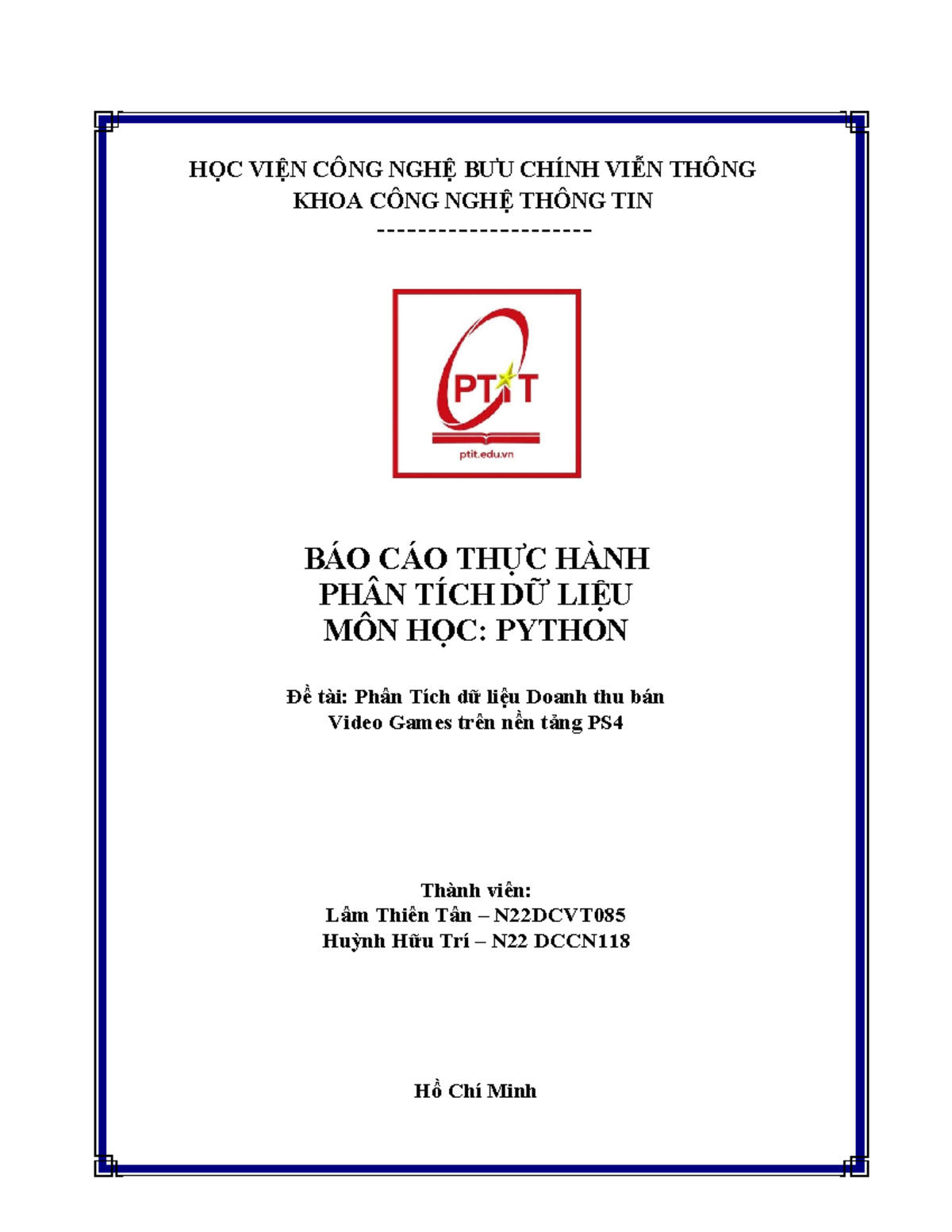 Báo cáo Python - abcdegfa - HỌC VIỆN CÔNG NGHỆ BƯU CHÍNH VIỄN THÔNG ...