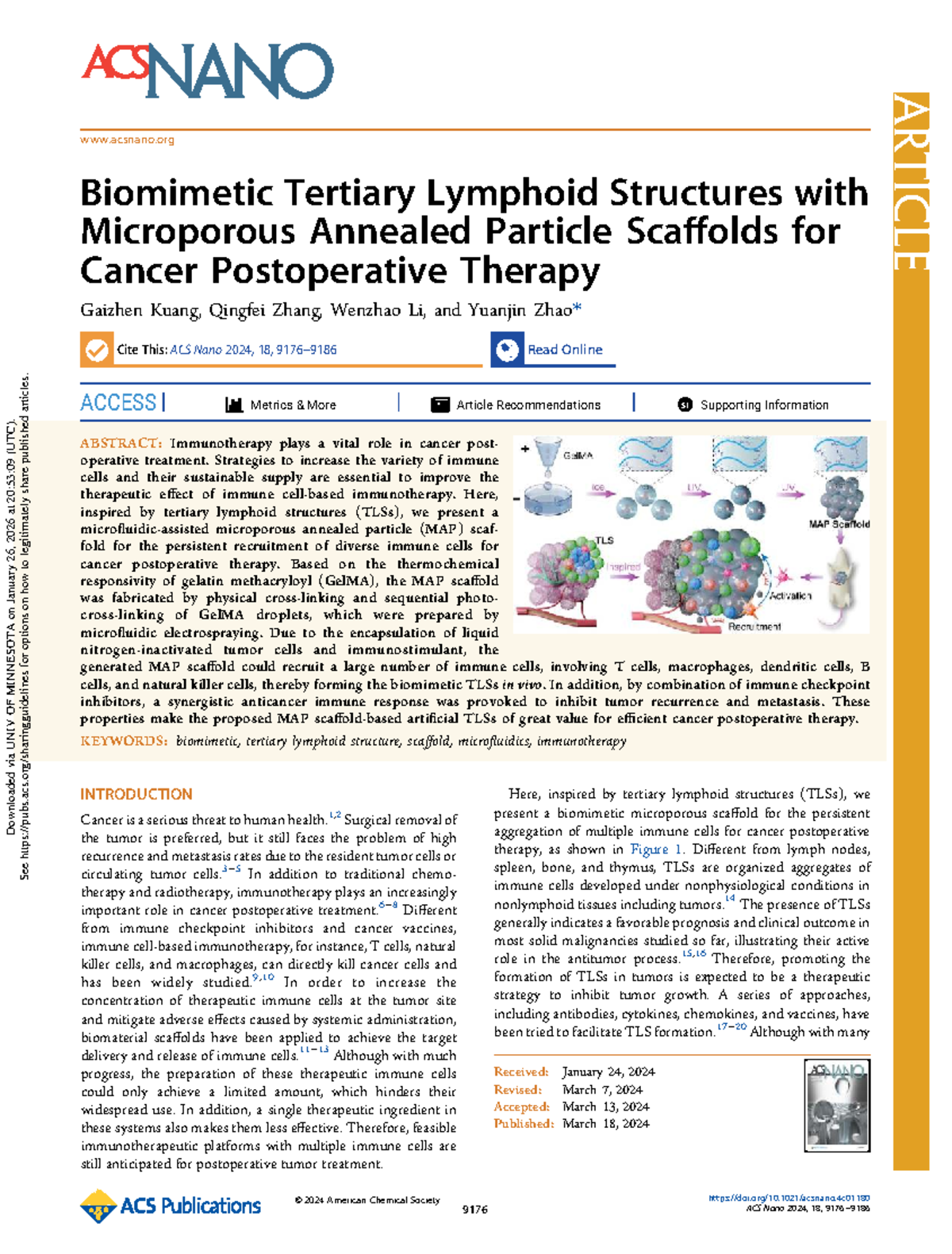 Biomimetic TLSs with MAP Scaffolds for Cancer Postoperative Therapy ...