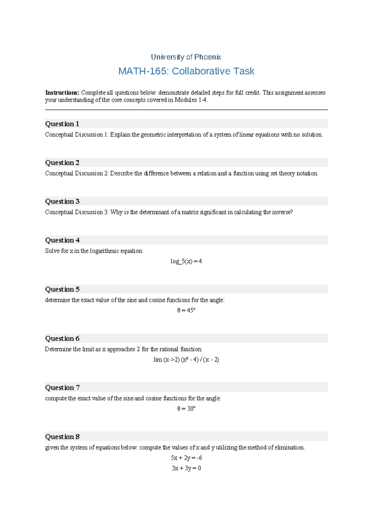 Mixed Collaborative Task Instructions: Detailed Steps for Full Credit ...