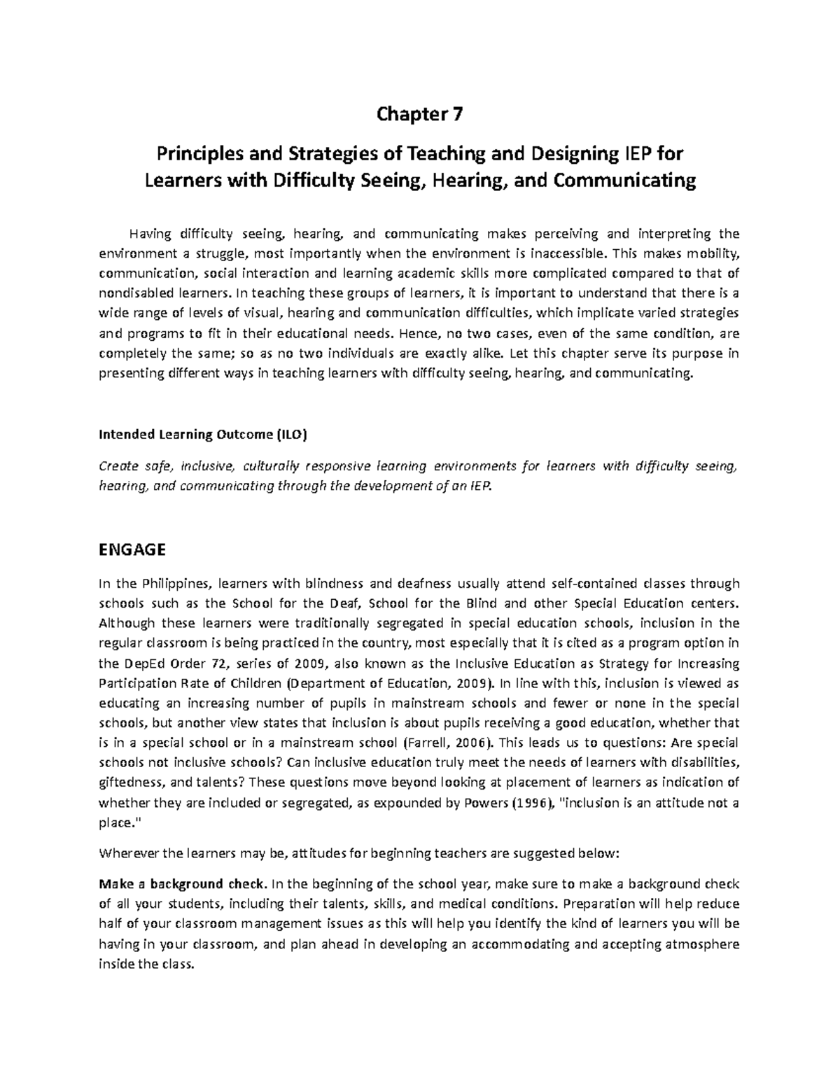 Chapter 7: Teaching Strategies for Learners with Visual and Hearing ...