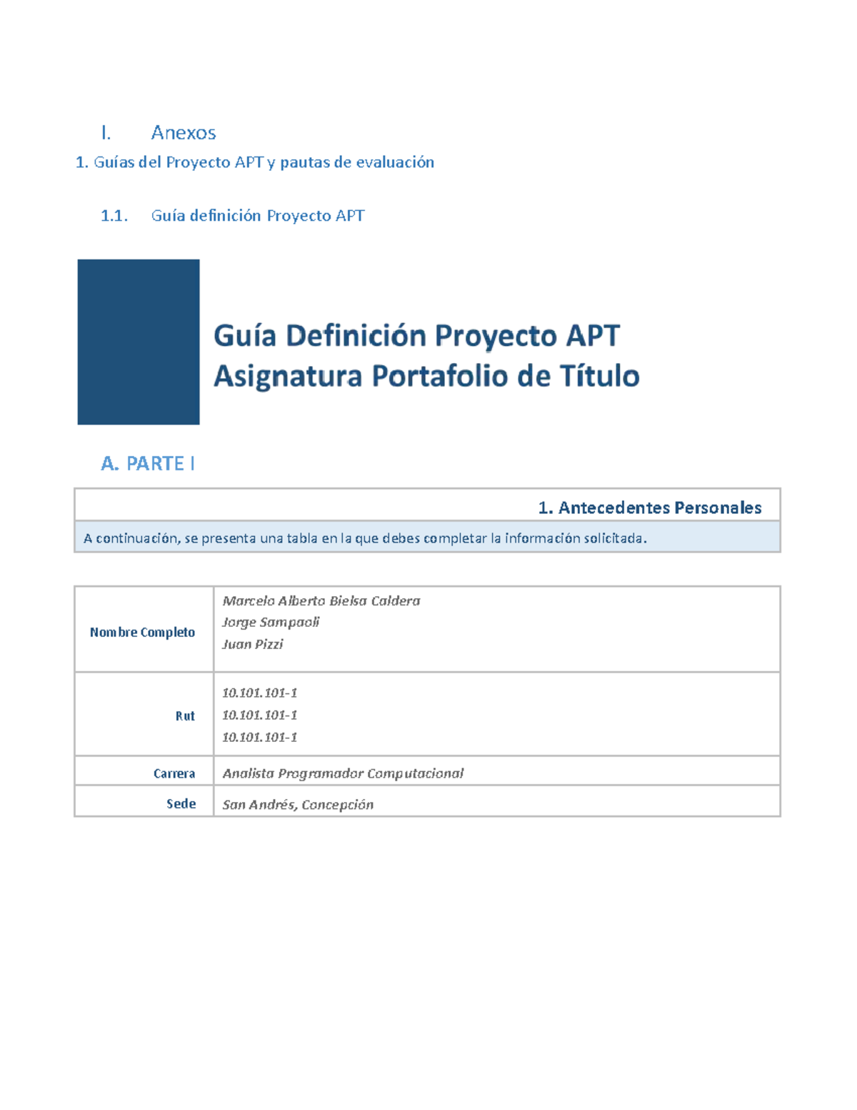 PTY4478 Fase 1: Guía para la Definición del Proyecto APT - Studocu