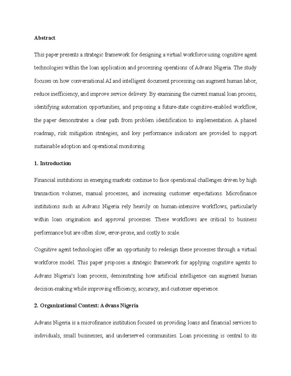 Module 2 Assignment: Designing a Virtual Workforce with Cognitive ...