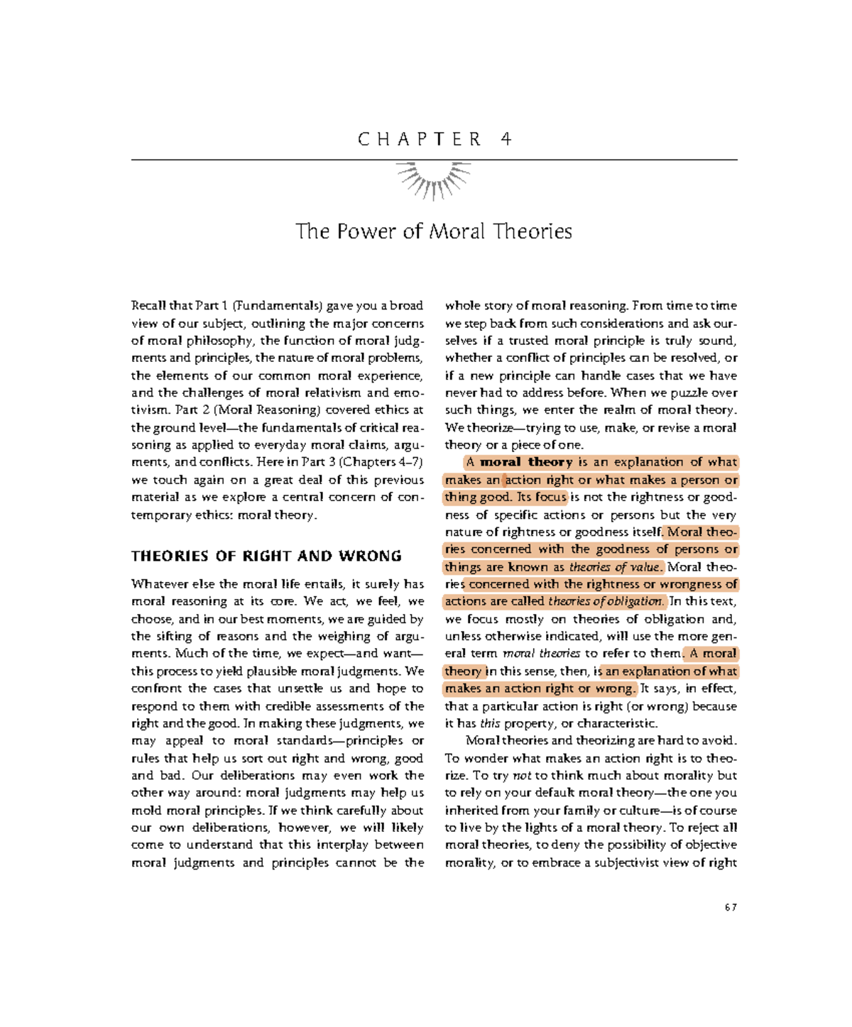 MOR 101 CHAPTER 4: The Power of Moral Theories and Ethical Reasoning ...