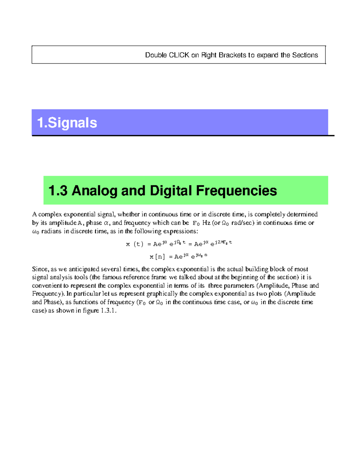 Signals and Their Frequency Representation: Analog & Digital ...