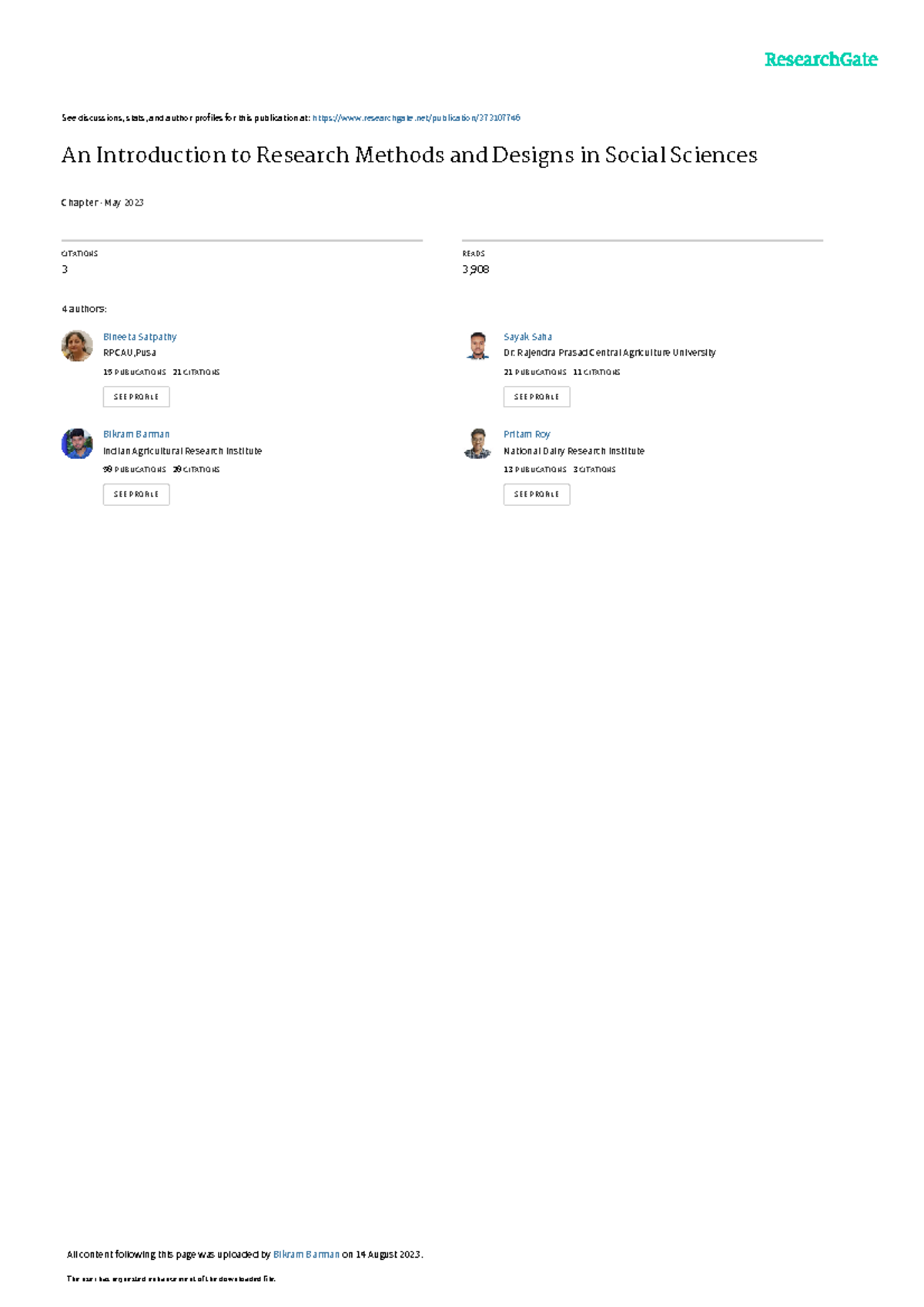 Research Methods and Designs in Social Sciences - Chapter Overview ...