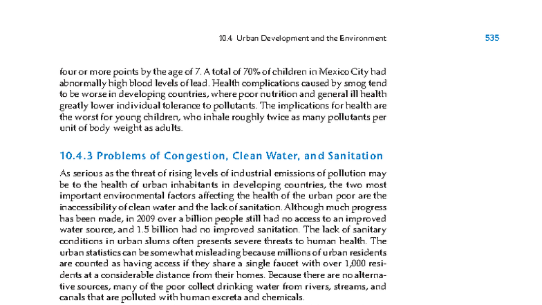 Econ 10.4 Urban Development, Environment, and Health Challenges - Studocu