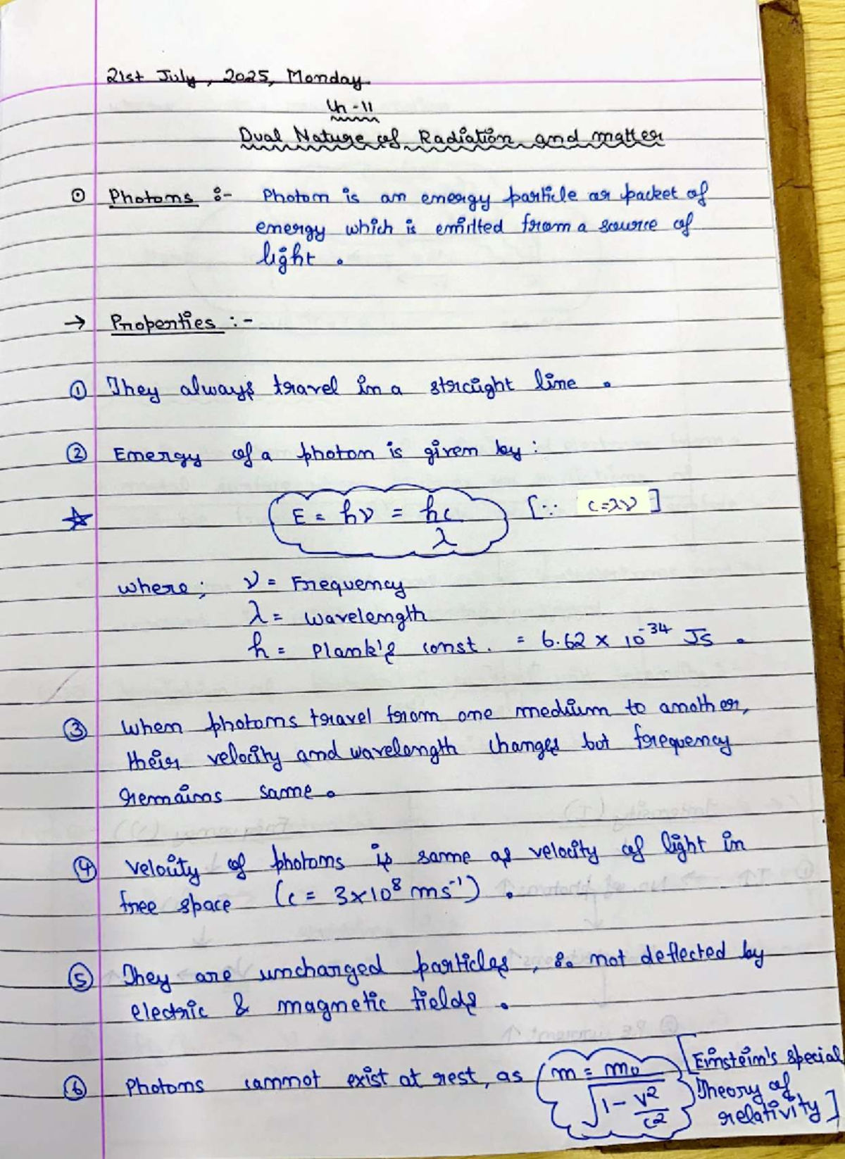Dual Nature of Radiation & Matter Notes - PHYS 101 - Studocu