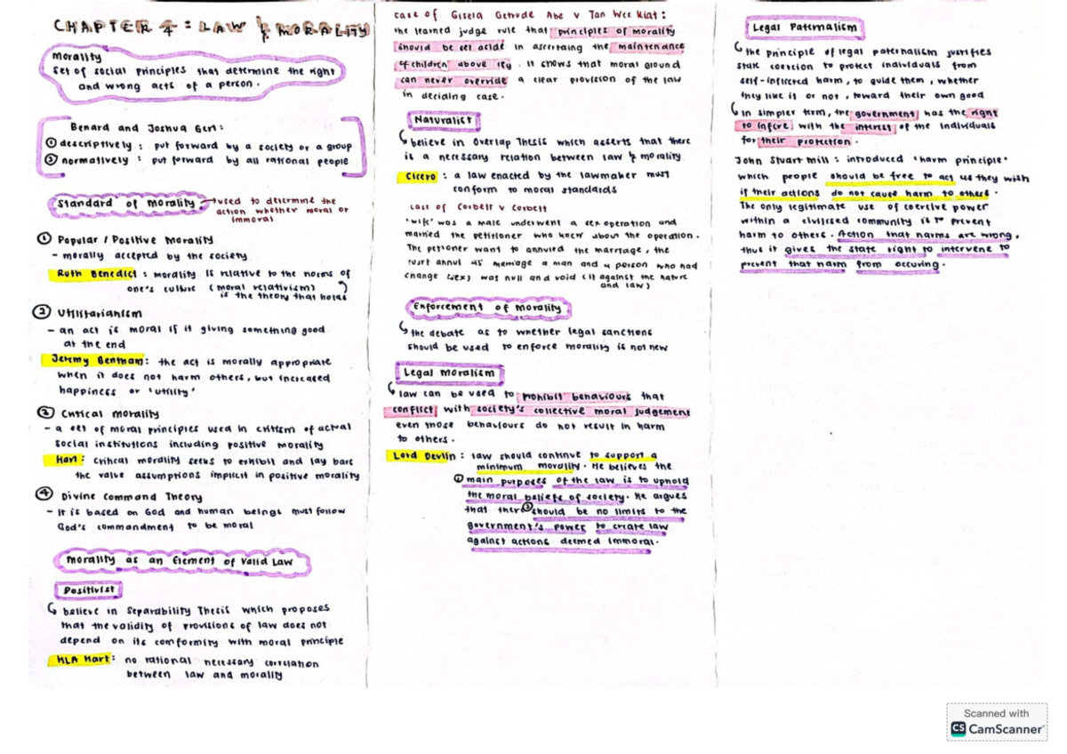 Law034: Case Studies on Legal Paternalism and Morality in Law - Studocu