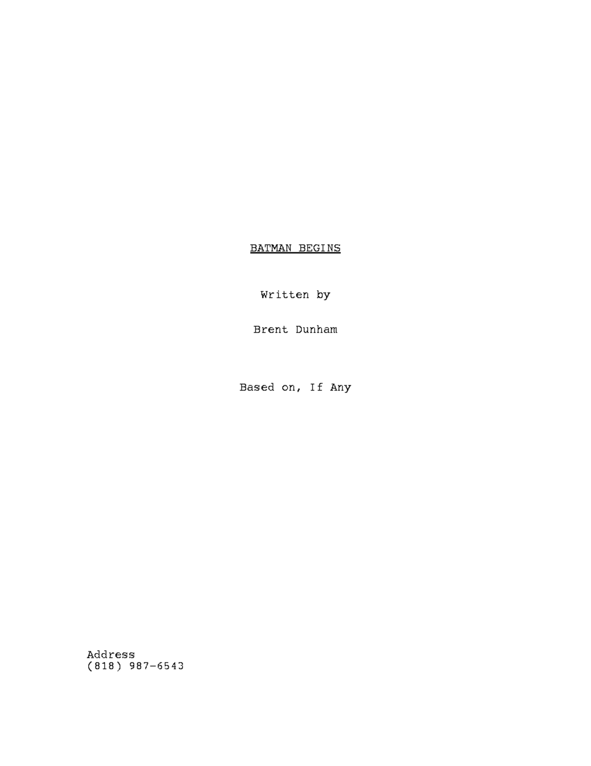 Batman Begins: A Screenplay Analysis and Breakdown - Studocu