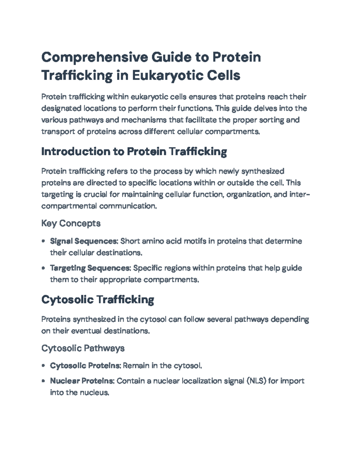 Comprehensive Guide to Protein Trafficking in Eukaryotic Cells ...