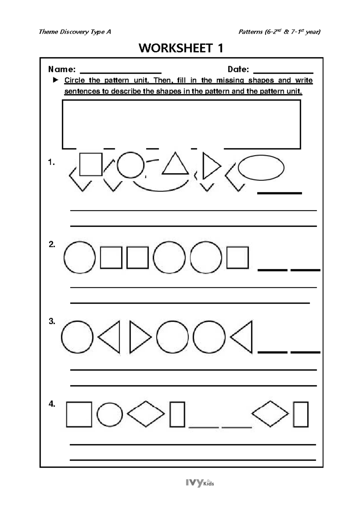 Type A Patterns Worksheets (Feb) - Final Exam - Studocu