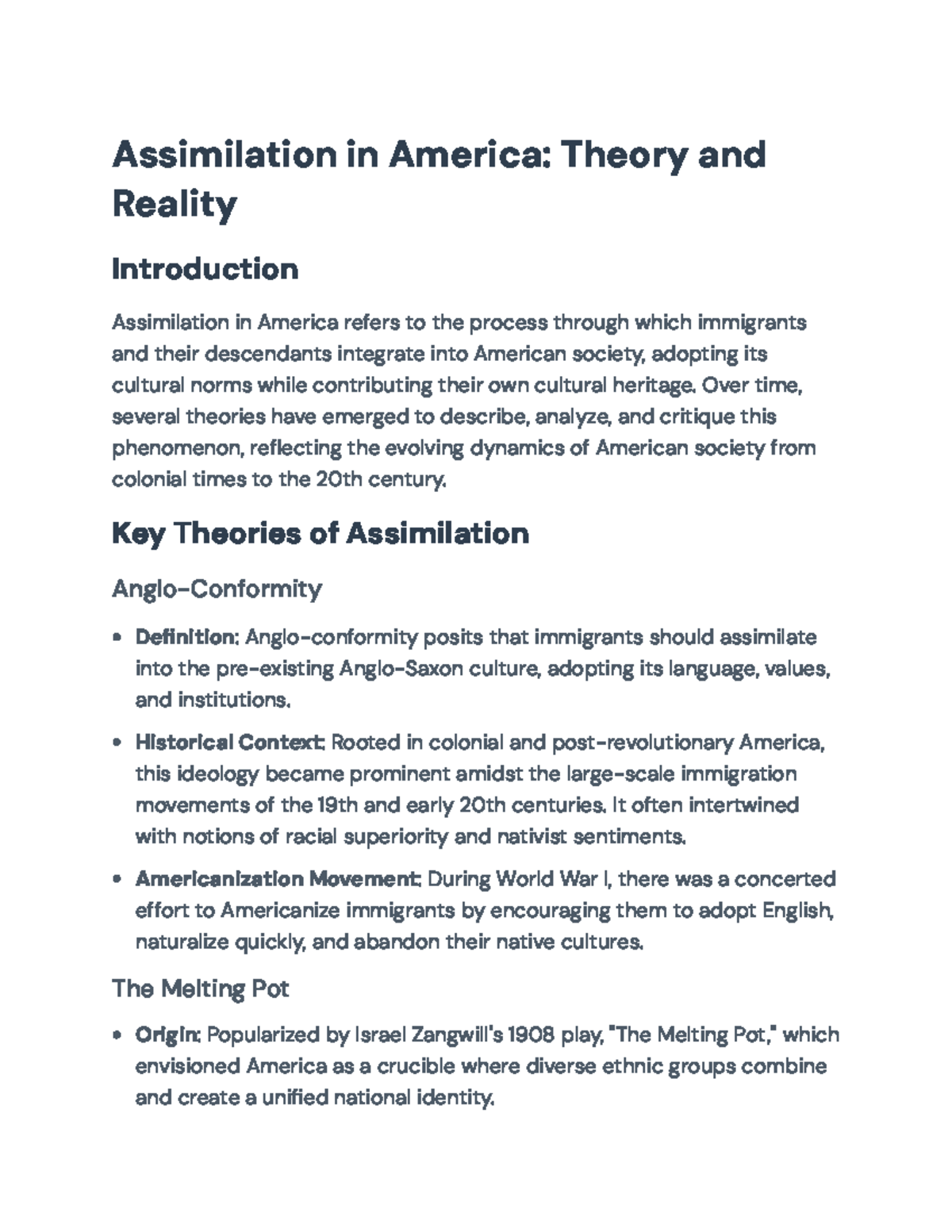 Assimilation in America: Theories, Historical Context, and Challenges ...