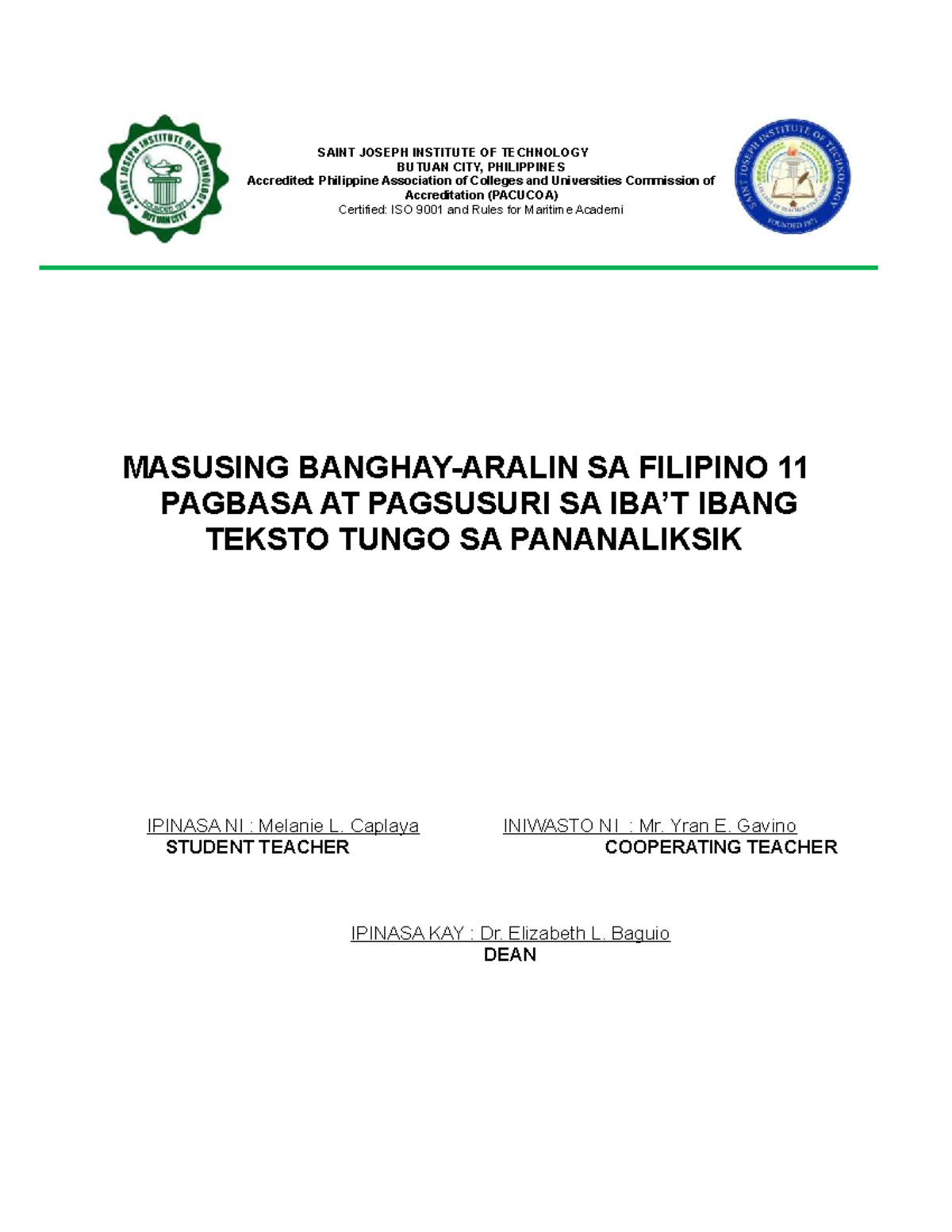 Banghay-Aralin: Pagsulat ng Tentatibong Balangkas (F11PT-IVcd) - Studocu