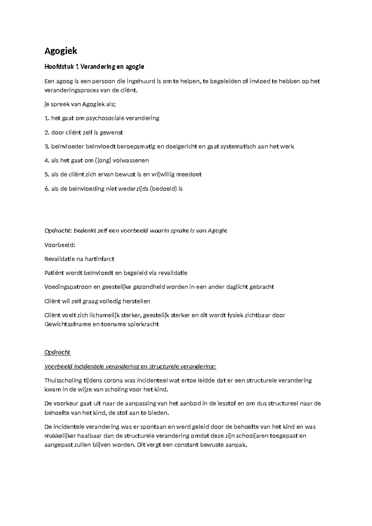 Agogiek en Verandering: Inzichten en Processtappen in Hoofdstukken ...