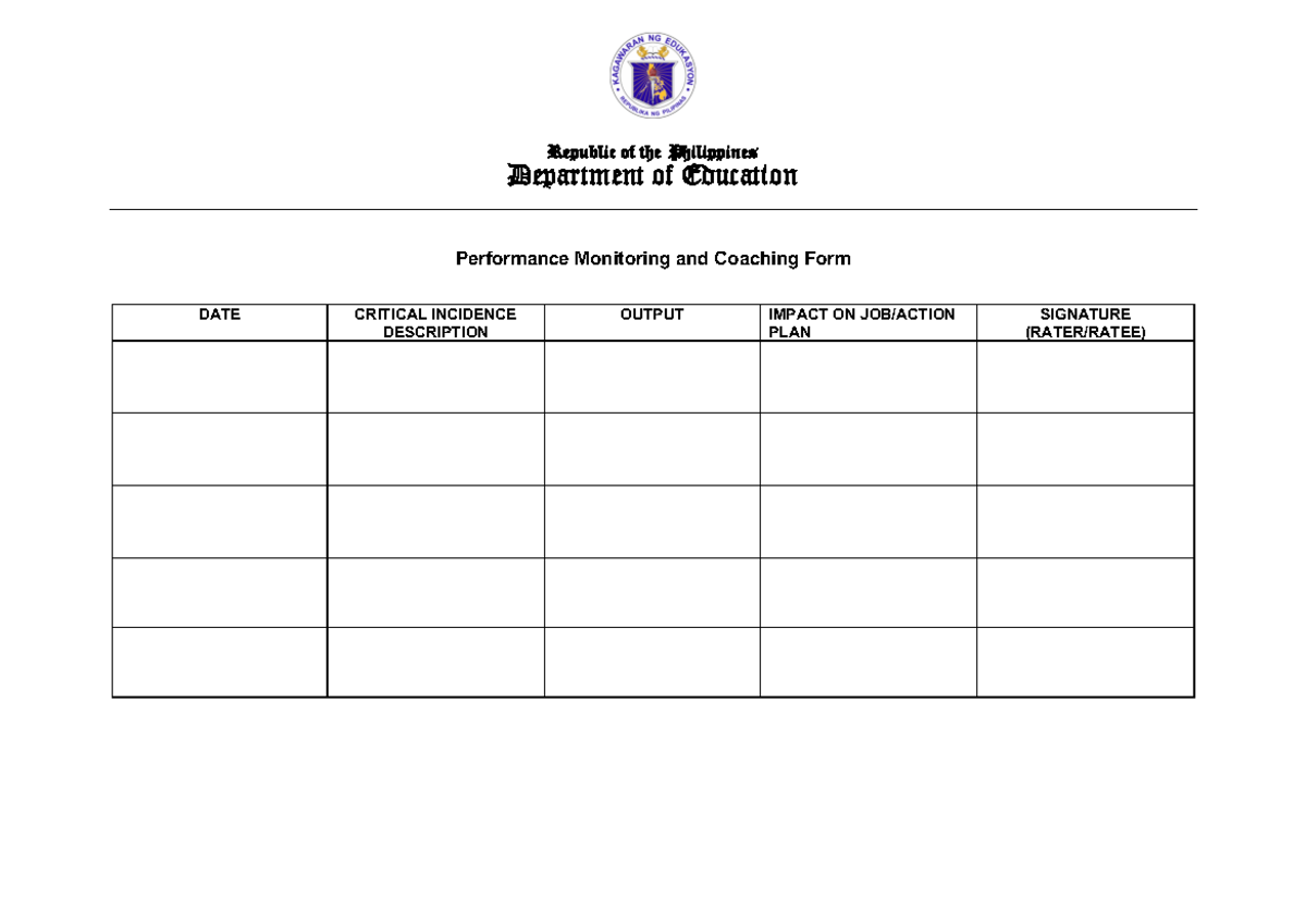 PMCF Template- Matatag - Bachelor of Elementary Education - Republic of ...