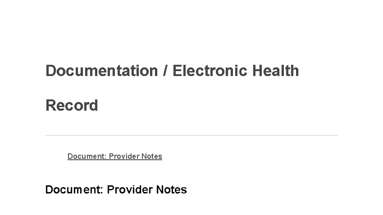 EHR Documentation: Provider Notes for Musculoskeletal Assessment - Studocu