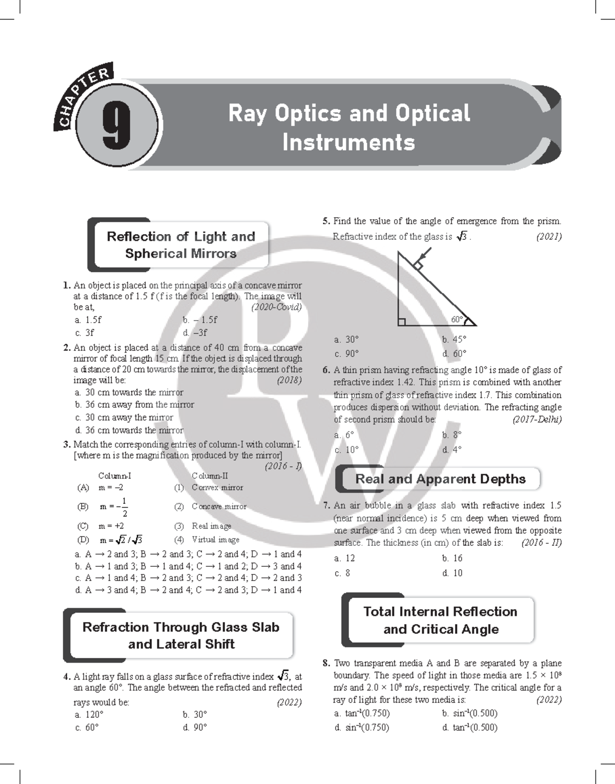 Ray optics - Short notes - Reflection of Light and Spherical Mirrors An ...