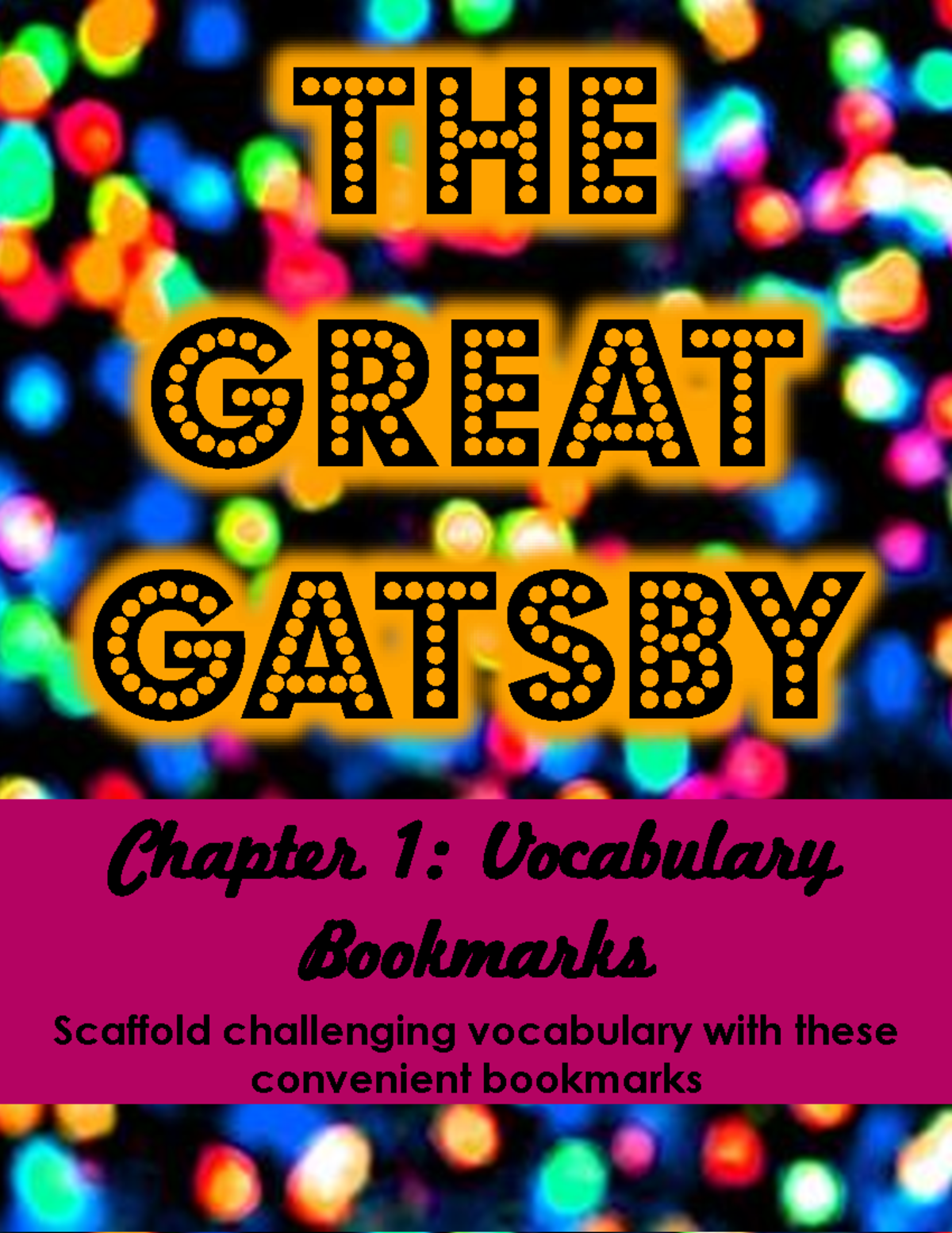24 - The Great Gatsby Chapter 1 Vocabulary Bookmarks Freebie - The ...