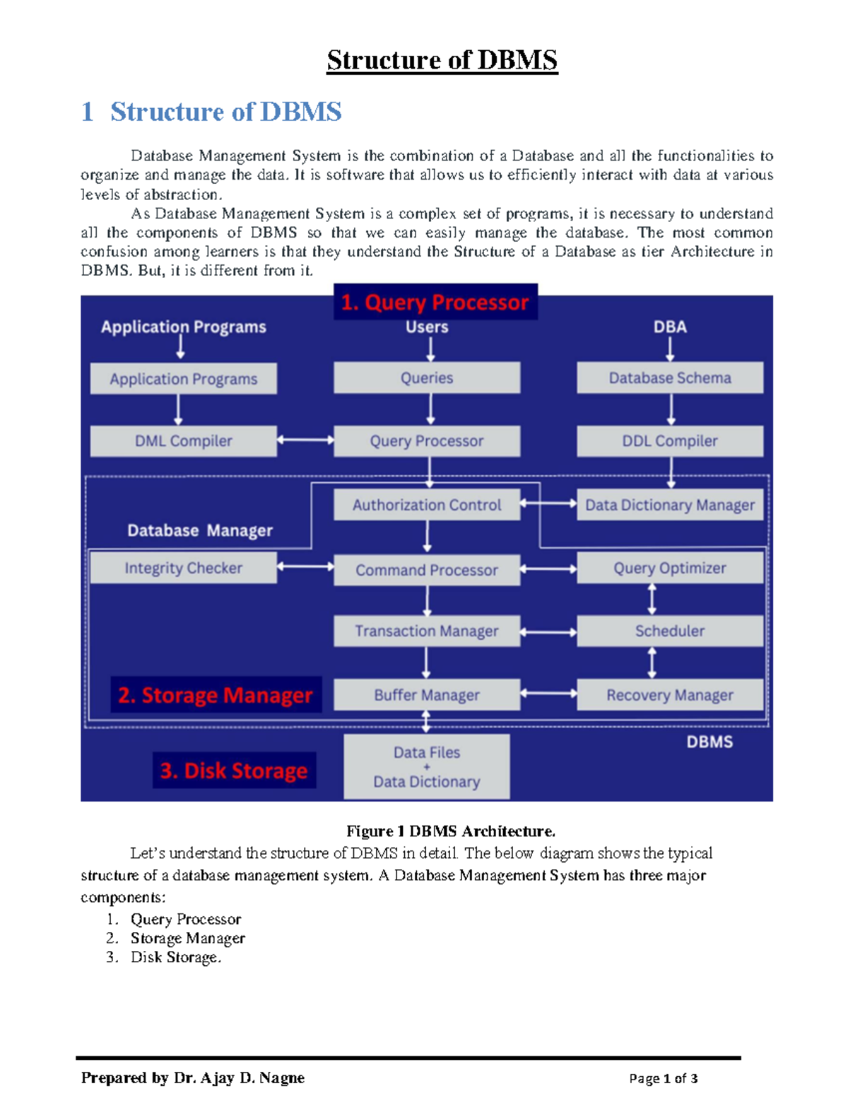 DBMS Structure Overview: Components & Functions - Studocu