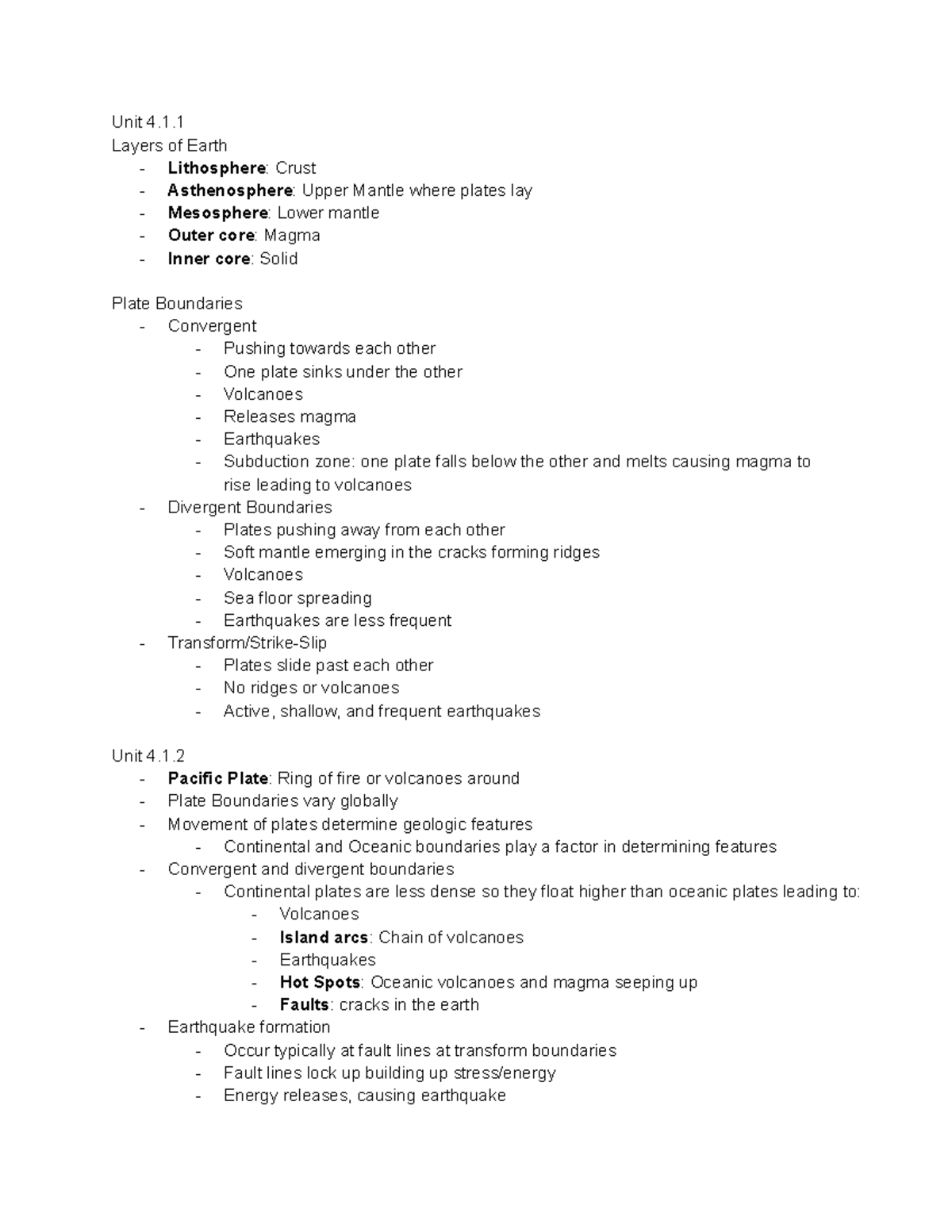 APES Unit 4 Study Guide: Earth Layers, Plate Boundaries, & Climate ...
