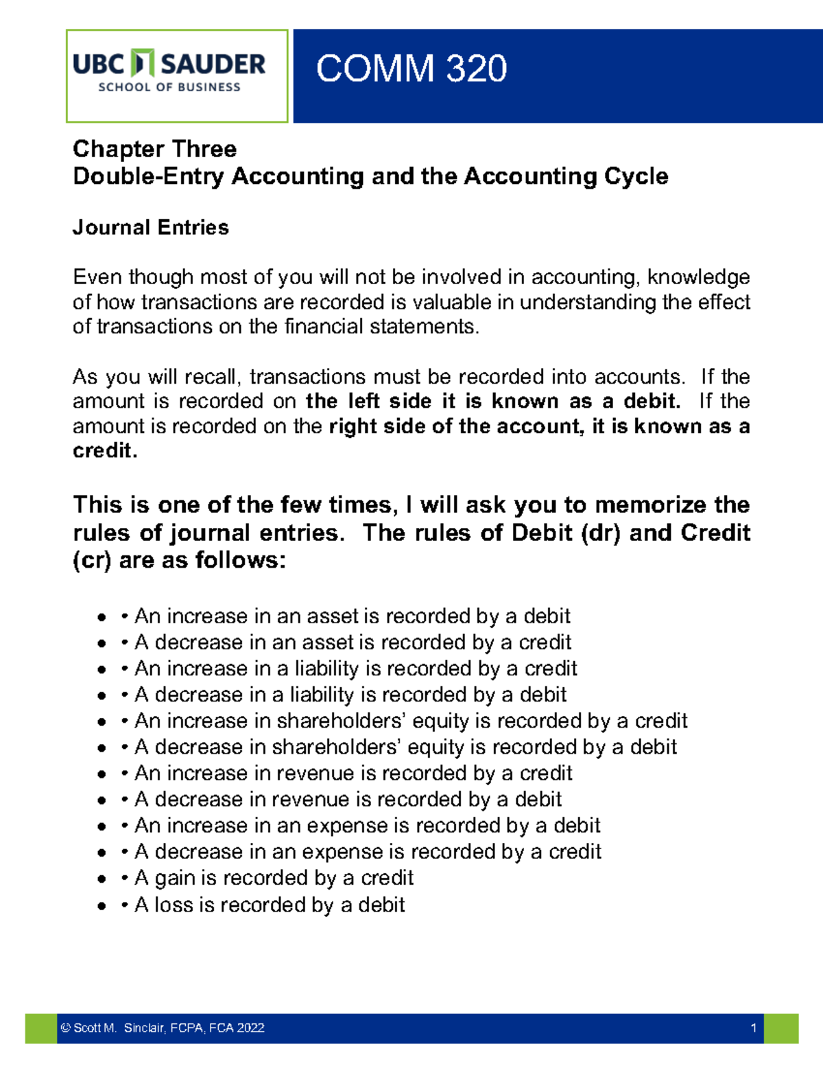 COMM 320 Chapter 3: Understanding Journal Entries and Adjustments - Studocu