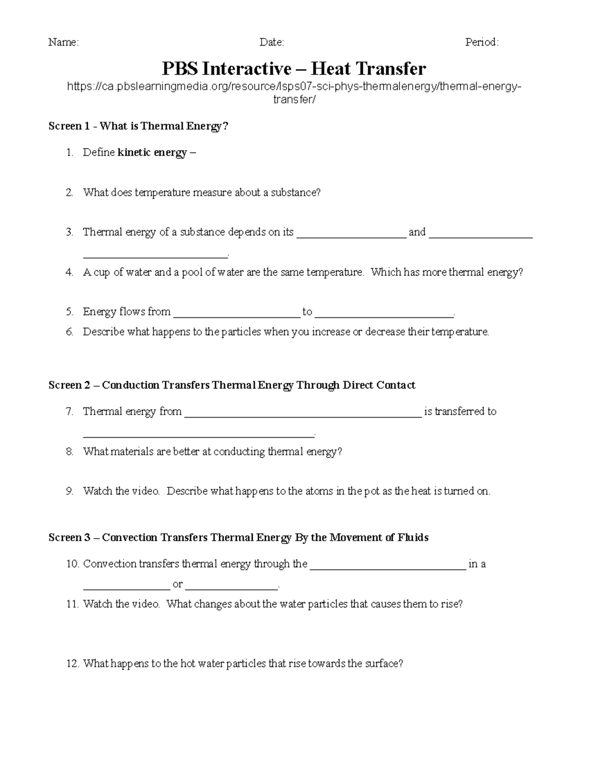 Unit 1.2 Thermochem Interactive - Exploring Heat Transfer Mechanisms ...
