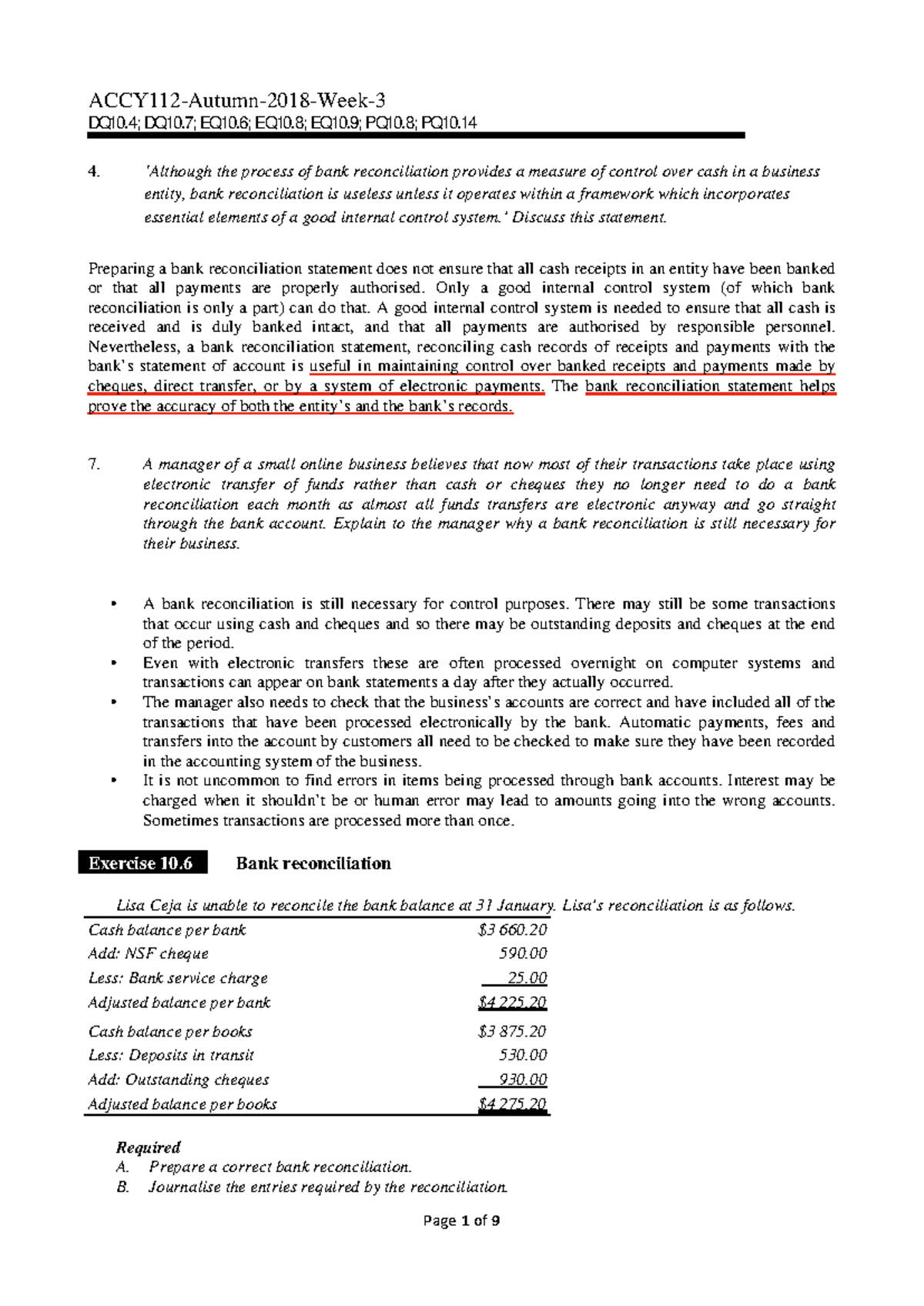 Tutorial Solution Week 03 - ACCY112-Autumn-2018-Week- DQ10; DQ10; EQ10 ...