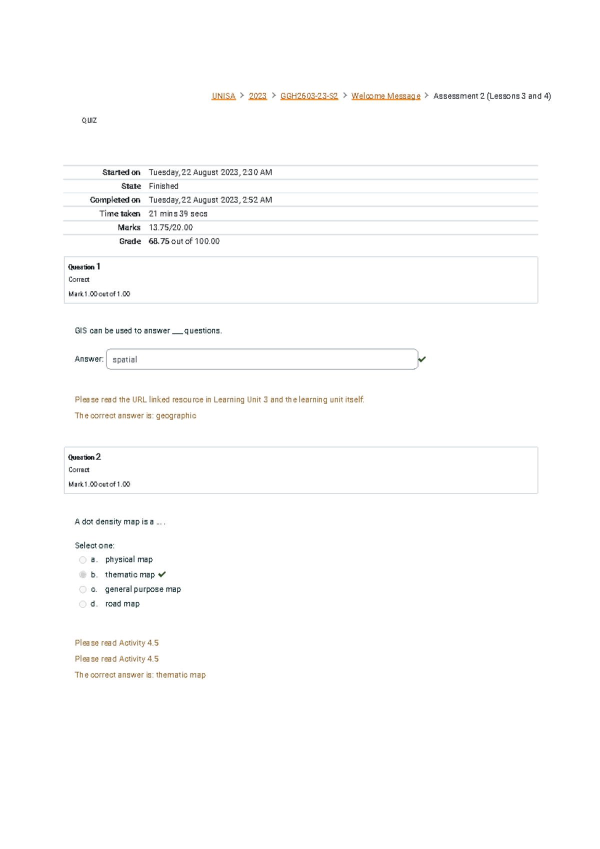 Assessment 2 Review for Lessons 3 & 4 (GGH2603-23-S2) - Studocu