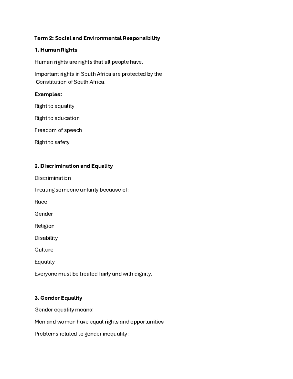 LO NOTES TERM 2: Social & Environmental Responsibility - Studocu