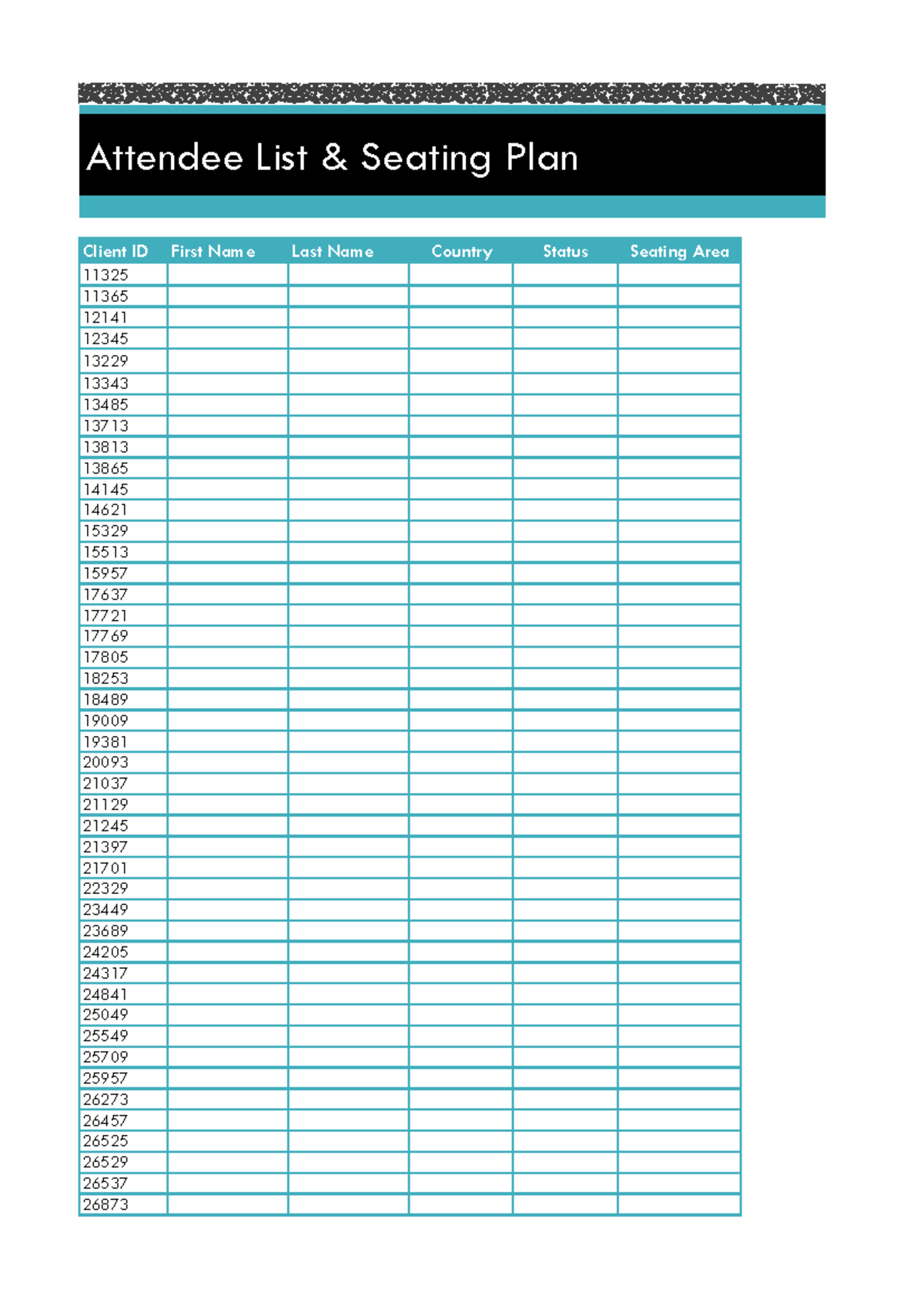 Client ID Attendee List & Seating Plan - C3 Final Assessment - Studocu