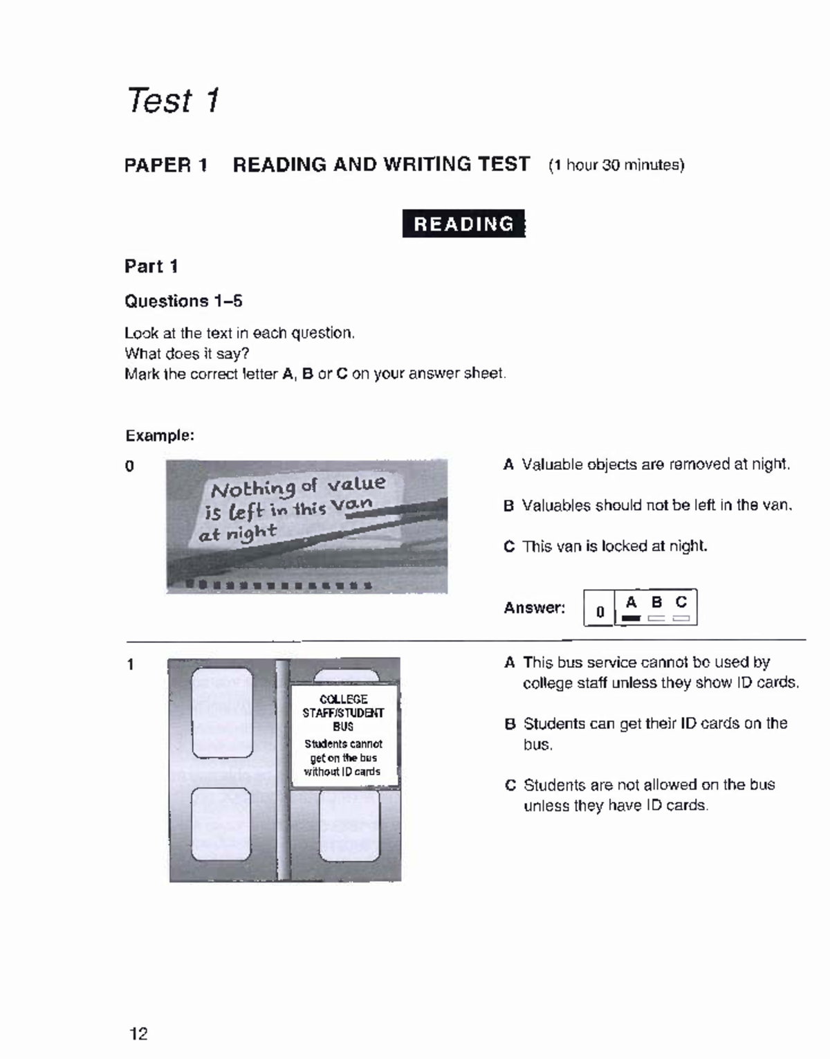 ENG 1 HW 2 - Test 1 Reading and Writing Assessment Guide - Studocu
