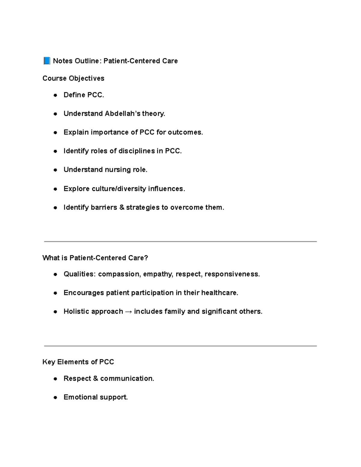 W3 Patient Care Study Guide & Notes: Understanding PCC Essentials - Studocu