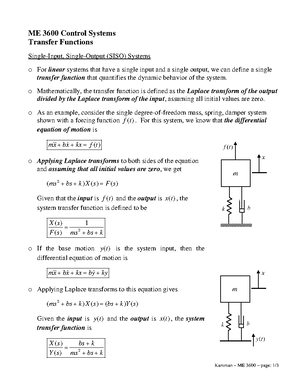 ME3600 Homework 11 Solution - ME 3600 HOMEWORK 11 SOLUTION Fall 2021 ...